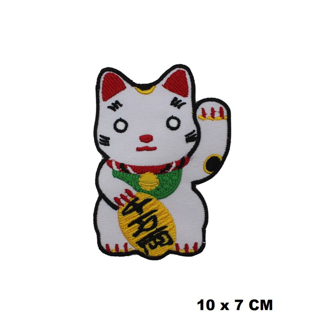 Chinese Cat Cartoon Face Logo Iron/sew Patch Embroidered Applique for ...