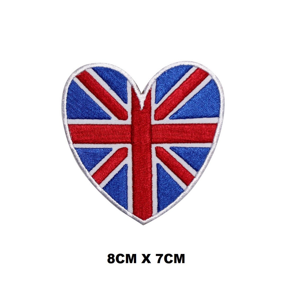 Union Jack Heart Flag Iron/sew on Patch Embroidered Applique for ...