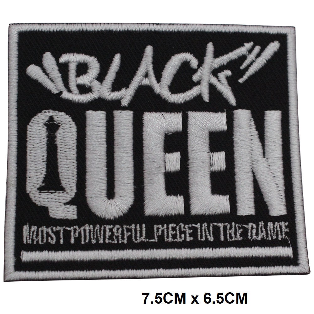 Black Queen Logo Iron/sew on Patch Embroidered Applique for Clothes - Etsy