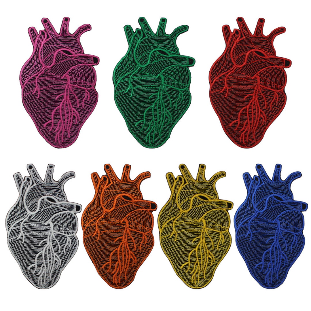 Human Heart Logo Iron/sew on Embroidered Applique for Clothes - Etsy