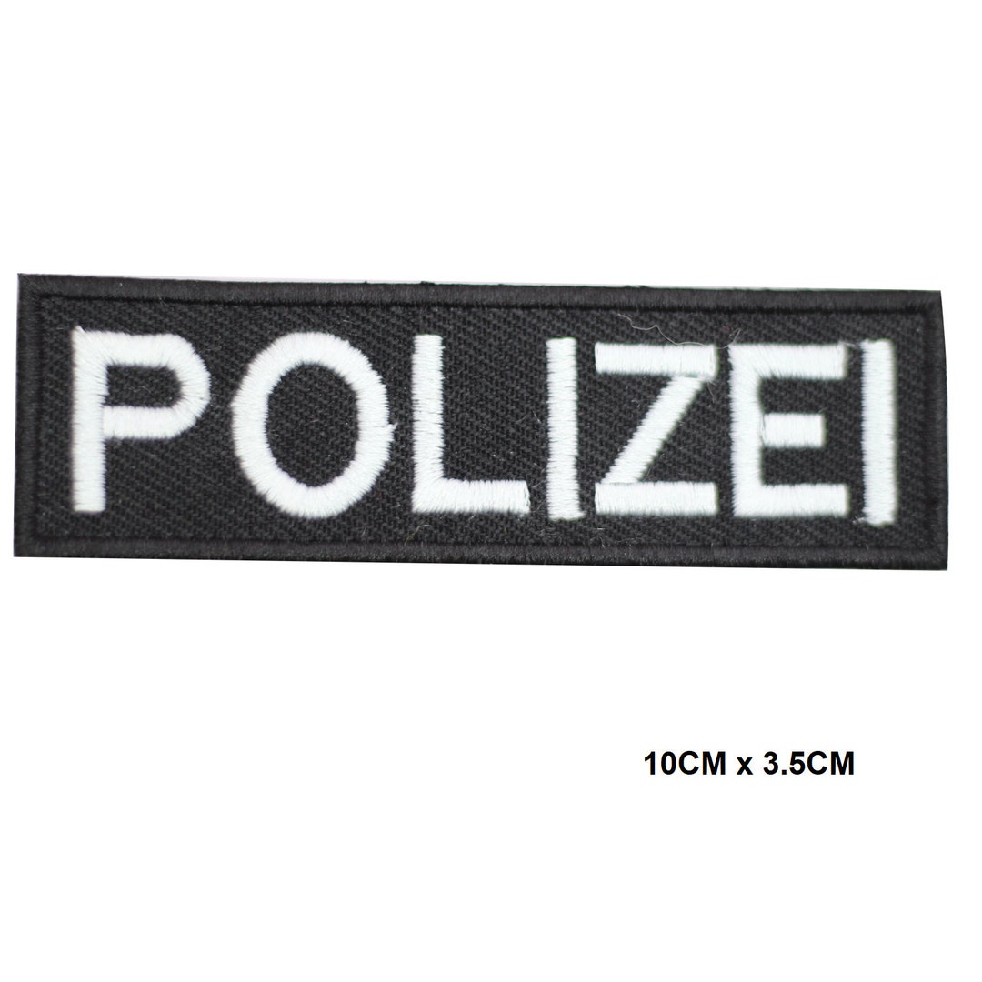 Polizei Letters Logo Iron/sew on Patch Embroidered Applique for Clothes ...
