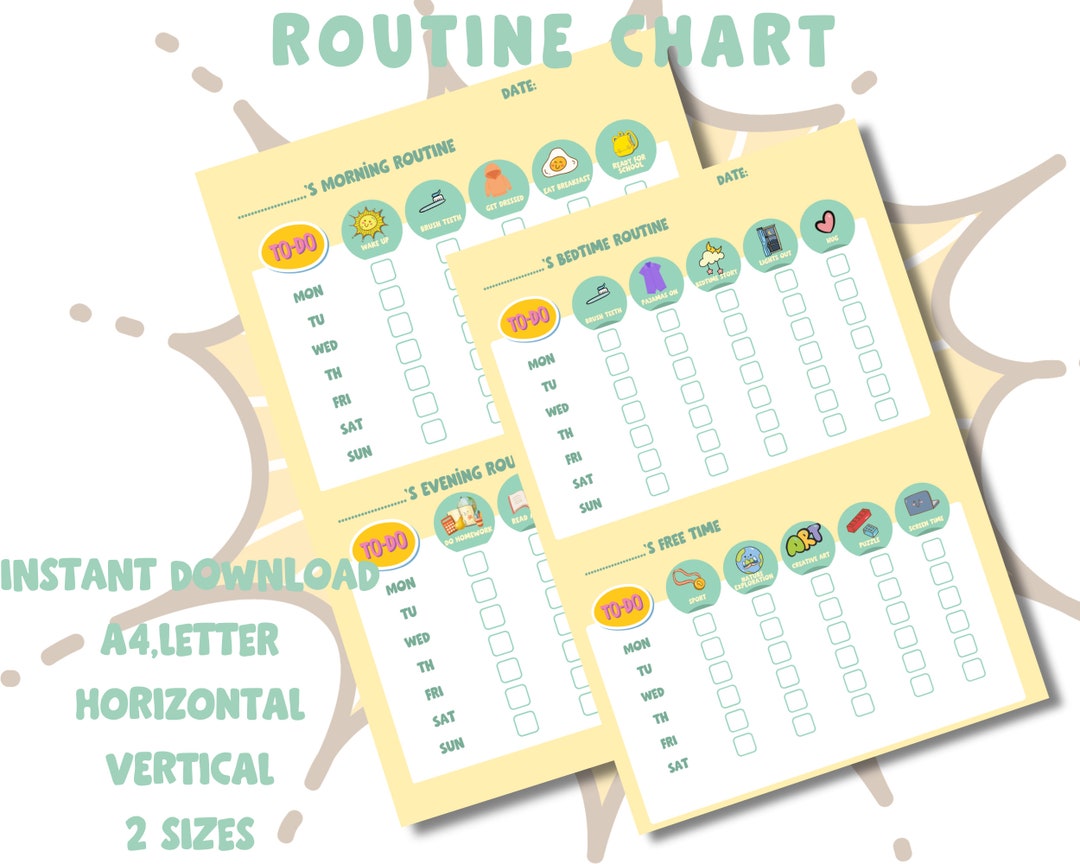 Adhd-friendly Daily Routine Chart for Kids Structured - Etsy Canada