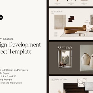 Interior Design Project Proposal & Mood Board Canva Template - Etsy
