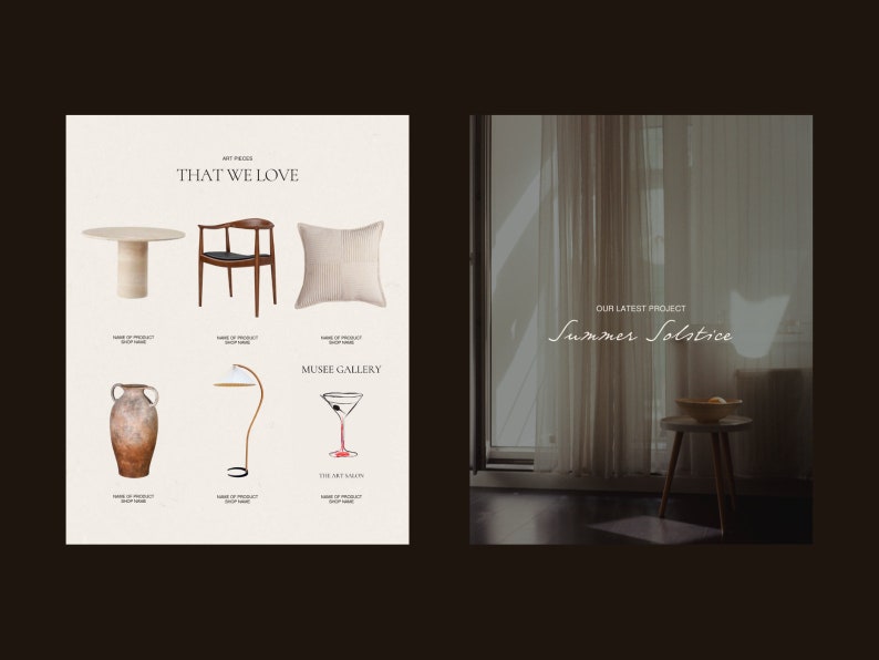 Interior Design Social Media Templates Canva and Indesign Interior ...