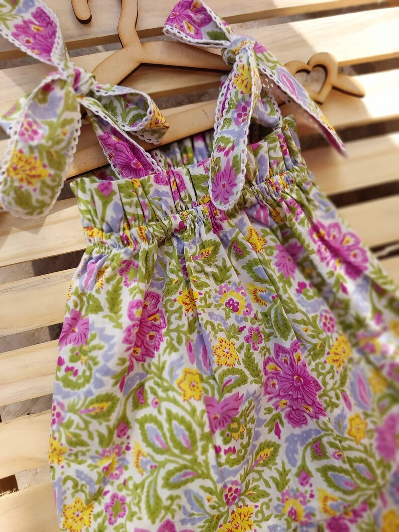 Aster Floral Pinafore Frock, Littlie Girl Frock, Shoulder Strep Girls ...