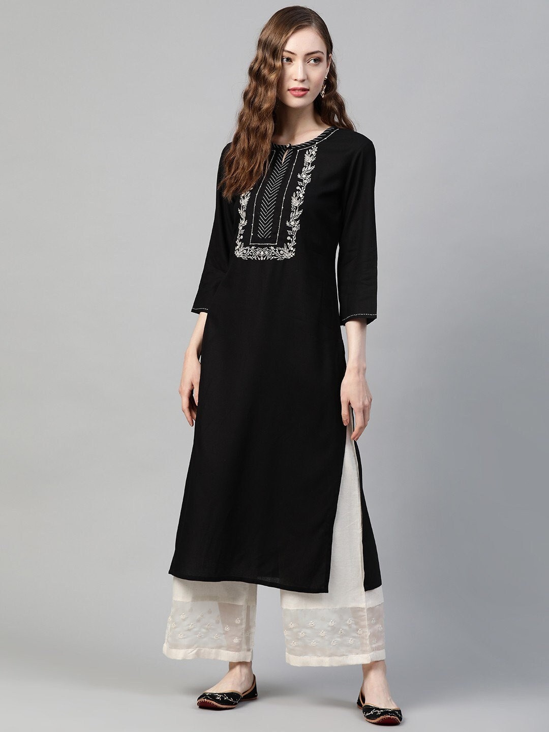 Straight Women Kurti, Designer Kurti for Women, 3/4 Sleeves Kurti ...
