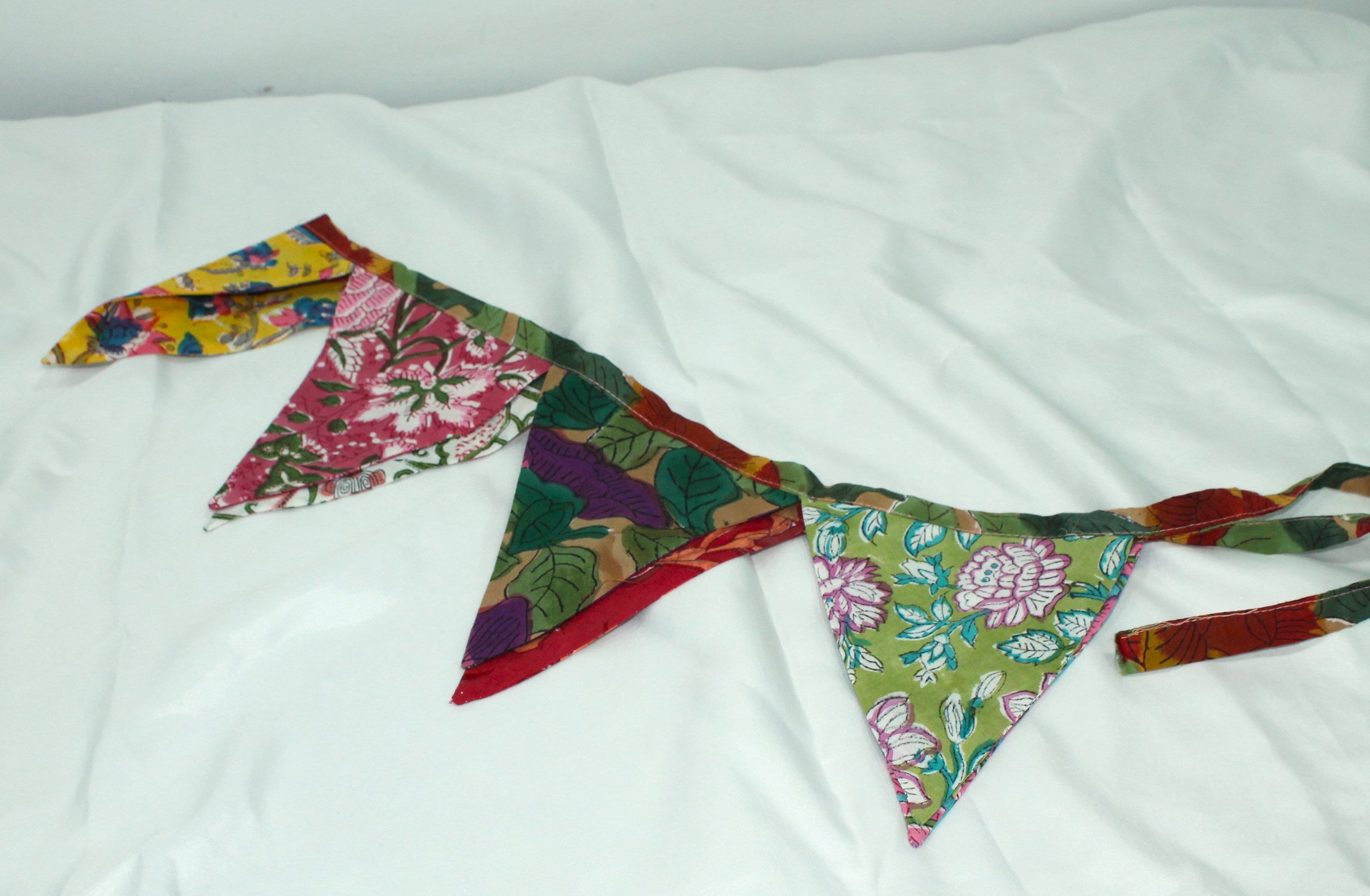 Colourful Fabric Bunting Flags Vintage Decor Festive, Boho Indian ...