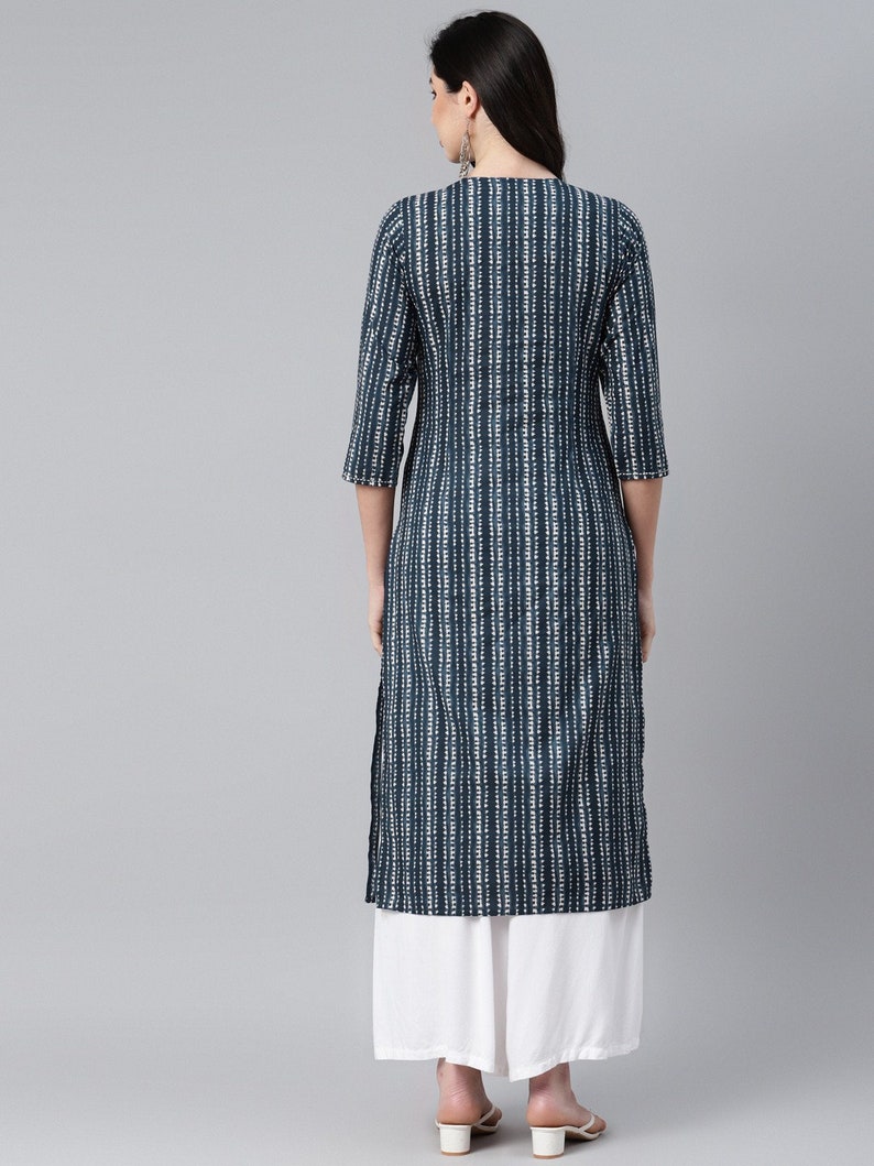 Blue Color Kurta for Gift, Handmade Kurti, Pure Cotton Dress for Women ...