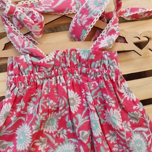 Red Daisy Day, Flower Print Frock, Shoulder Knotted Frock, Summer ...