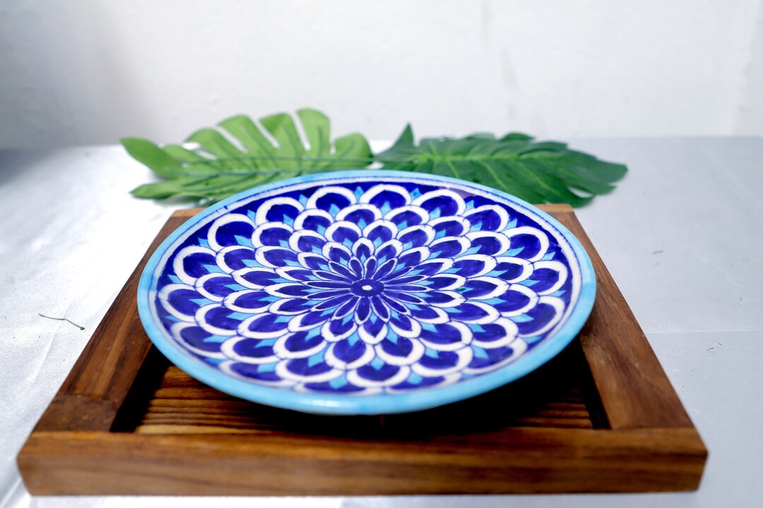 Royal Azure Plate, Blue Pottery, Handmade Wall Plate , Table Top Decor ...