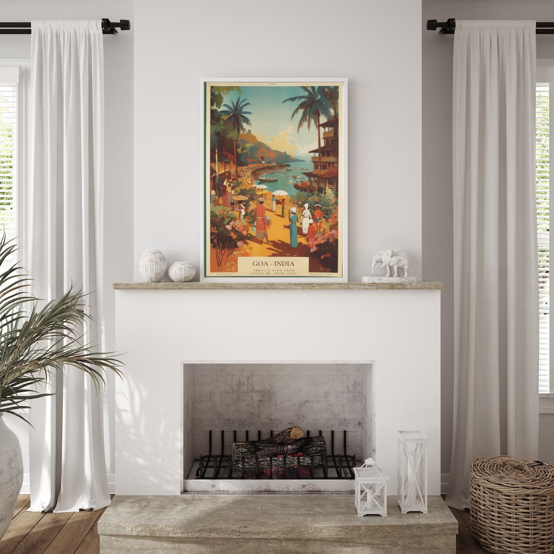 Goa, India, Vintage Travel Poster, Travel Advertising, Digital Print ...