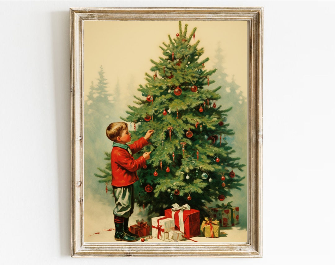 Vintage Christmas Tree Print: Nostalgic Holiday Decor (A1) - Etsy