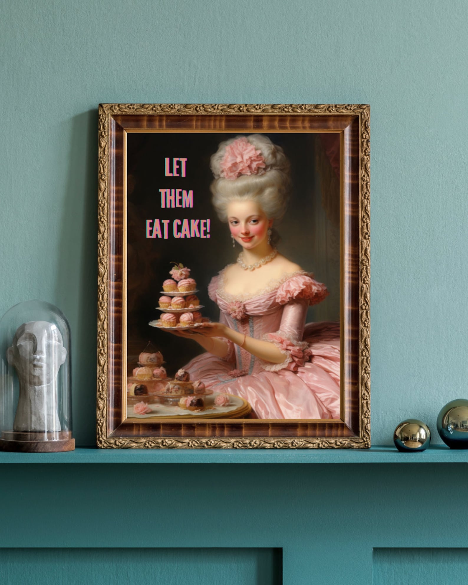 Marie Antoinette Print: Let Them Eat Cake, 18th Century Pink Poster ...