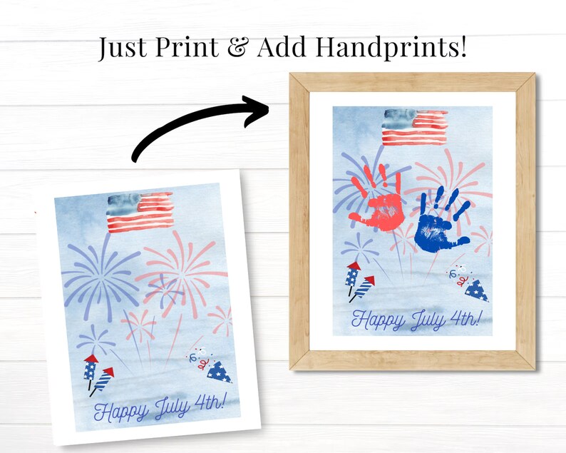 4th of July Handprint Art Craft for Kids, Fourth of July Art Activity ...