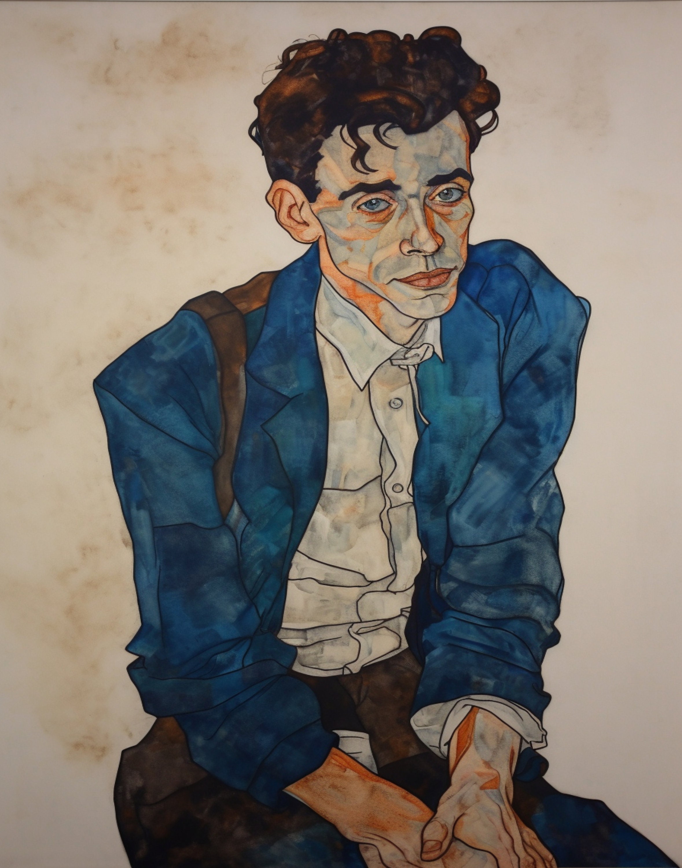 Egon Schiele Inspired Poster, Digital Art Prints, Wall Art, Self ...