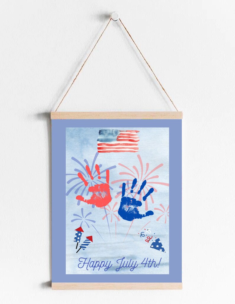 4th of July Handprint Art Craft for Kids, Fourth of July Art Activity ...