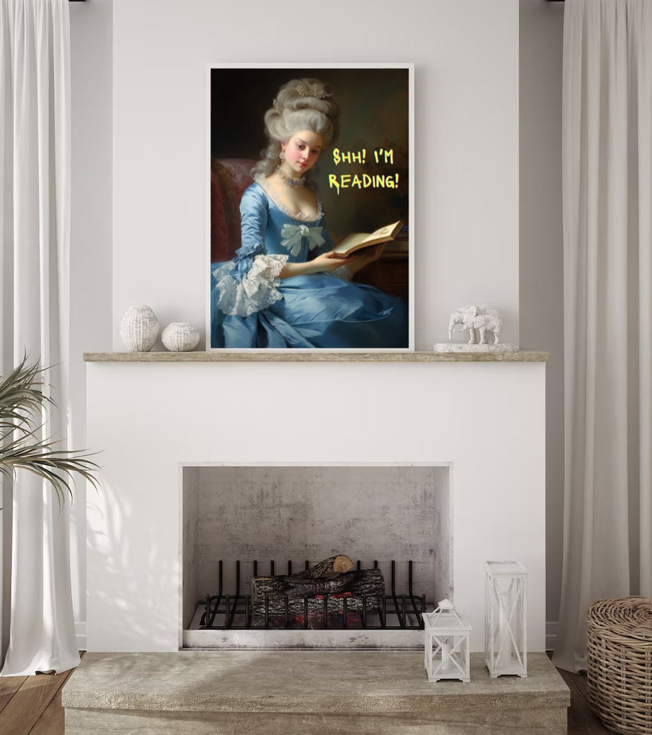 Marie Antoinette Print Reading Poster Printable Wall Art - Etsy