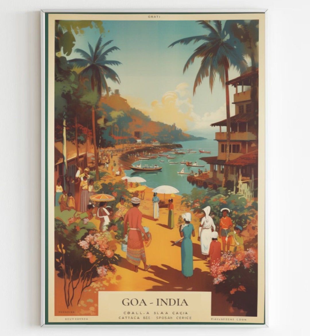 Goa, India, Vintage Travel Poster, Travel Advertising, Digital Print ...