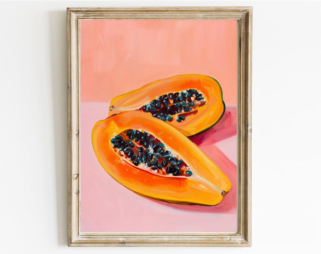 Papaya Art Print: Modern Kitchen Wall Decor (digital Download) - Etsy