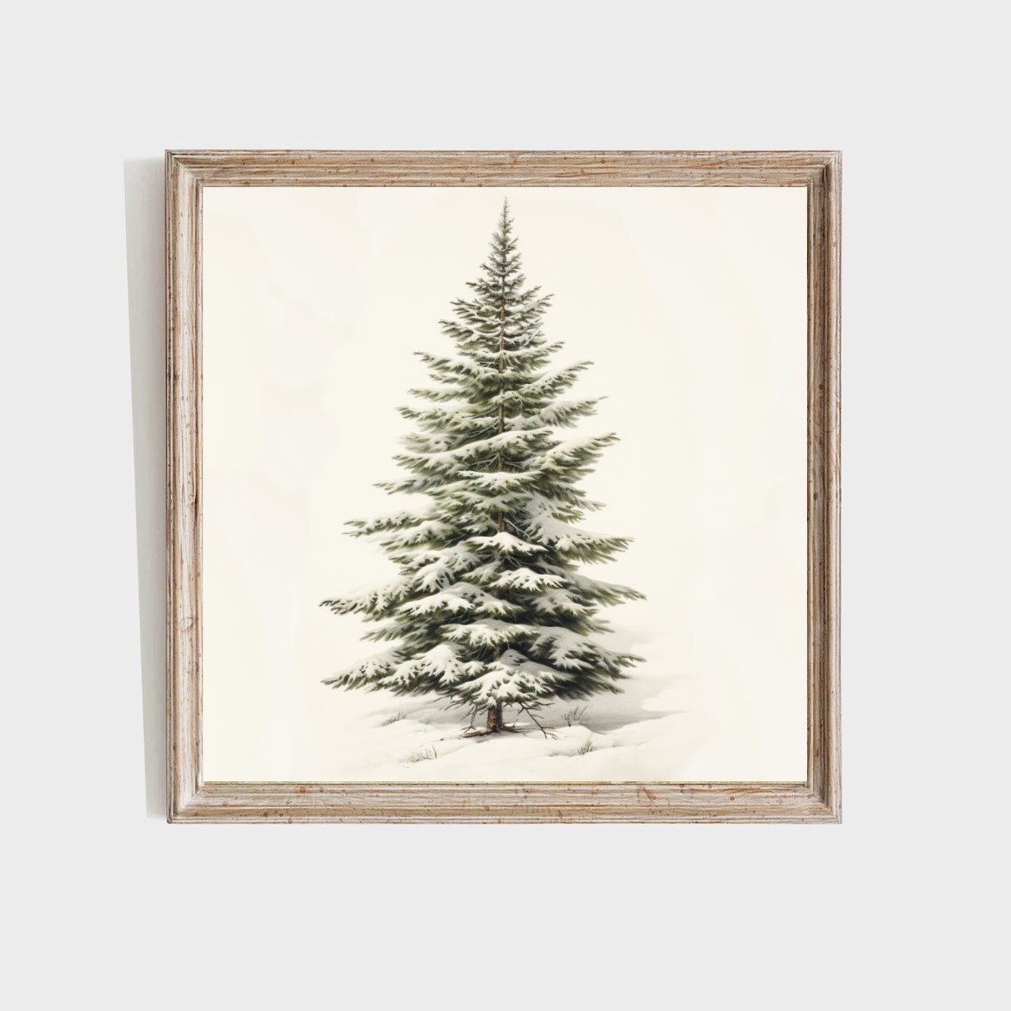 Vintage Christmas Tree, Pine Tree Vintage Print, Winter Art, Holiday ...