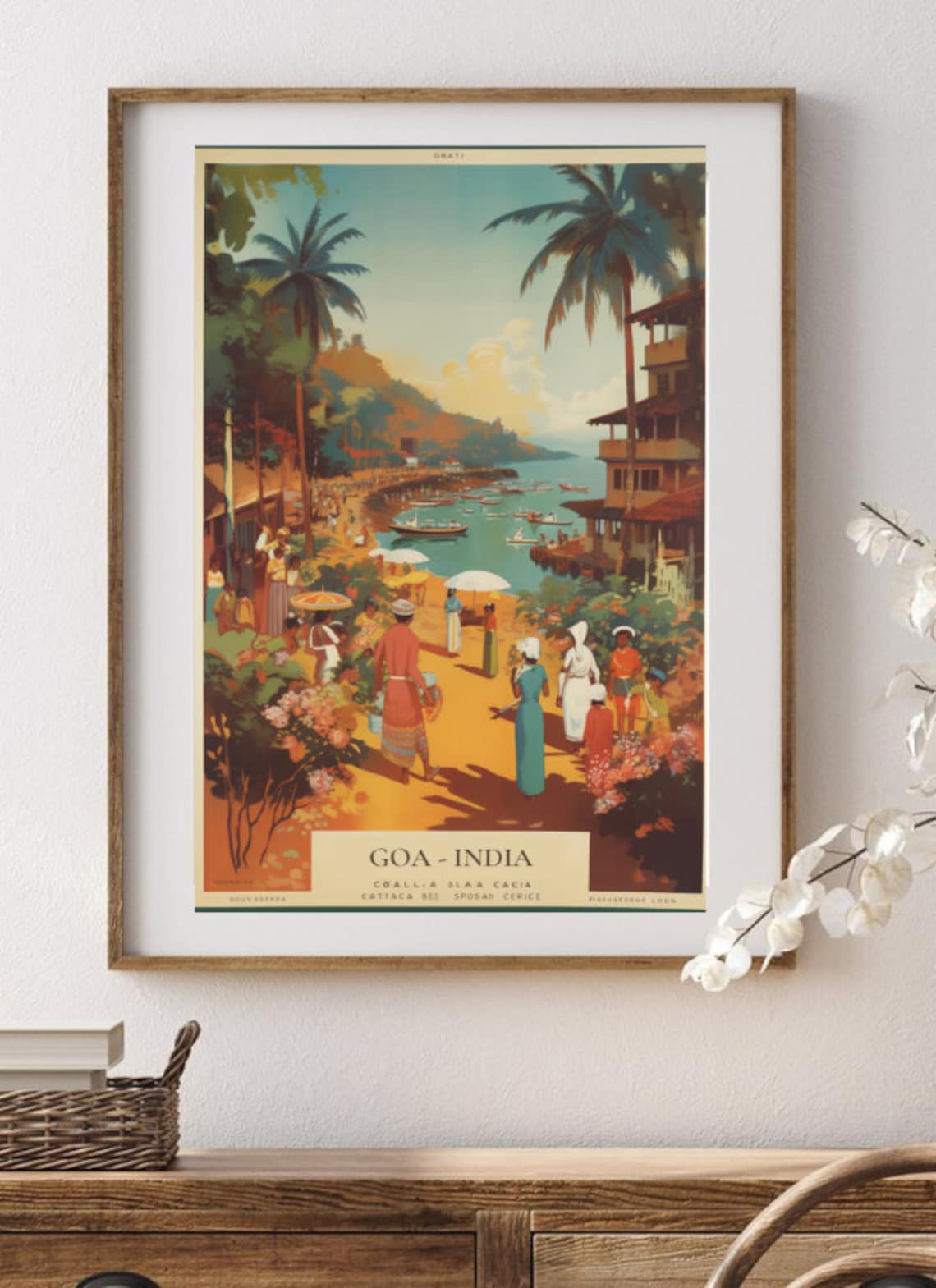 Goa, India, Vintage Travel Poster, Travel Advertising, Digital Print ...