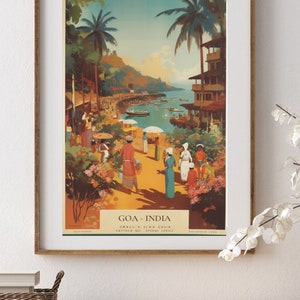 Goa, India, Vintage Travel Poster, Travel Advertising, Digital Print ...