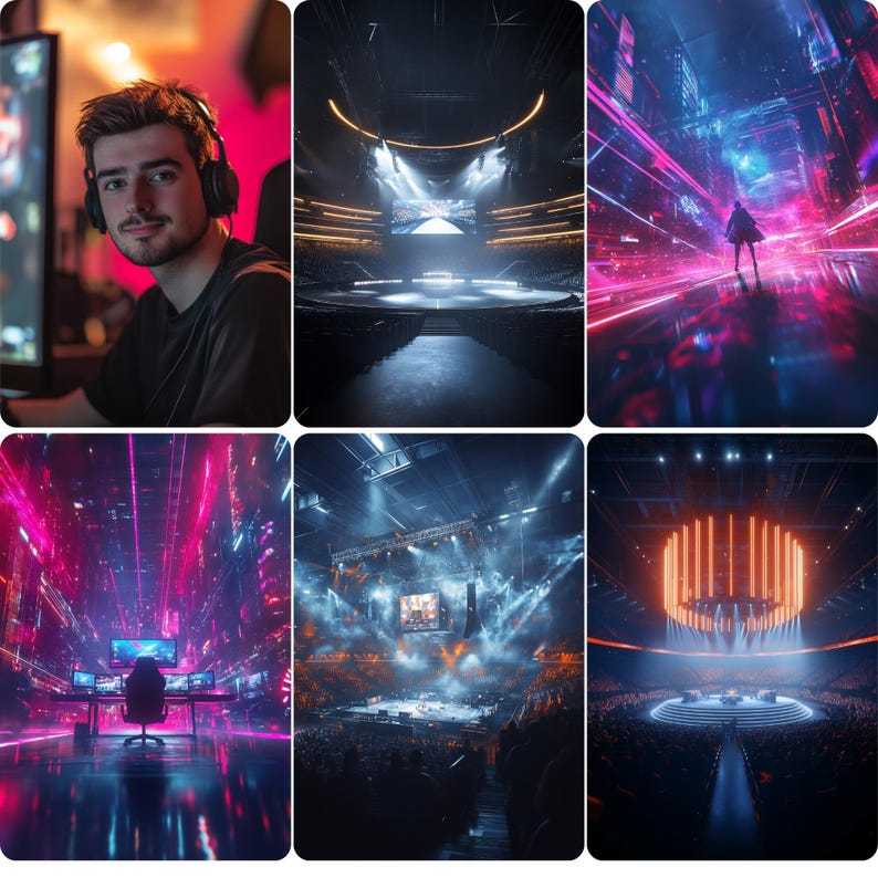 40 Esports Backdrop for Photoshoot, Gaming Tournament Decoration ...