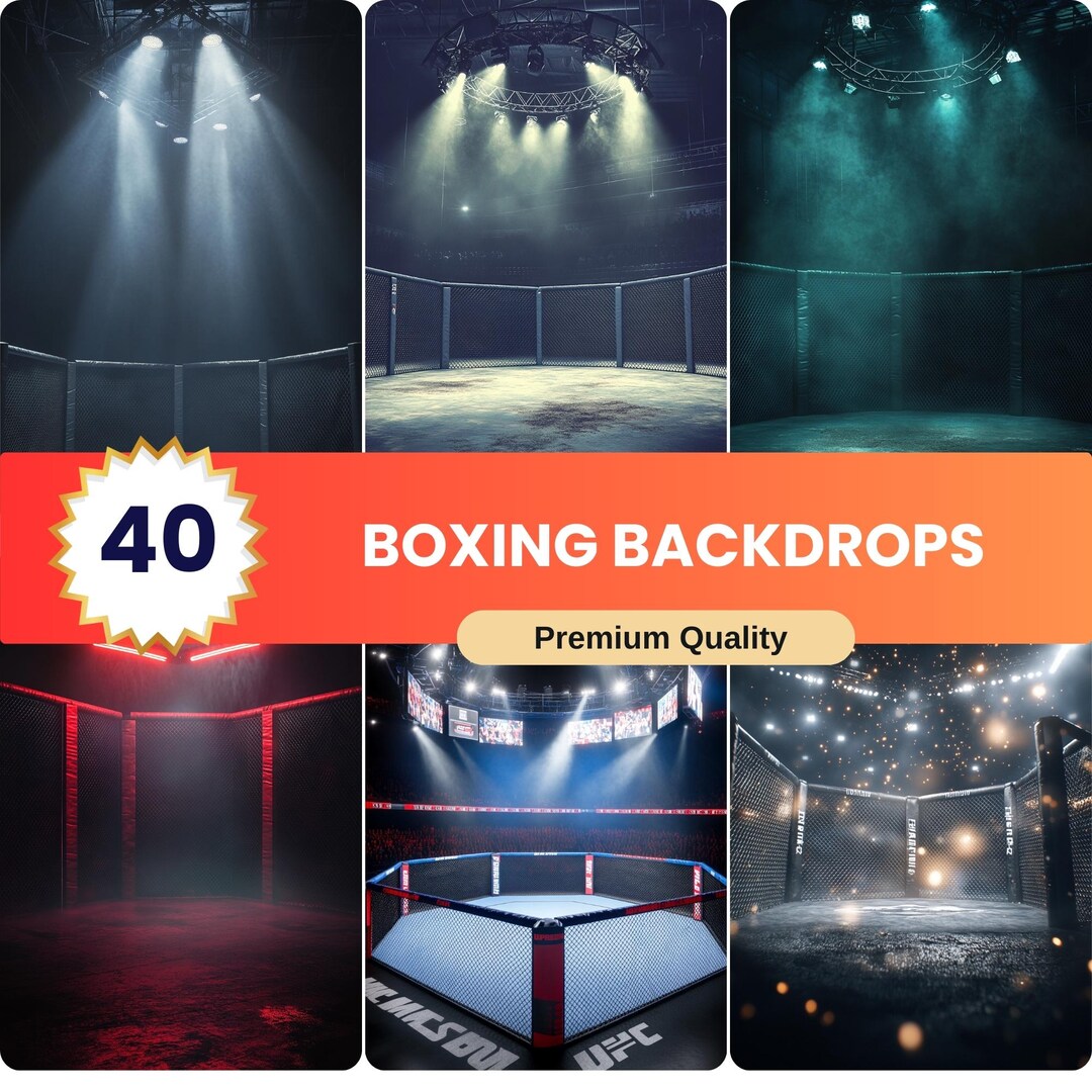 40 Boxing Backdrop for Photoshoot, Boxing Ring Party Decoration, Sports ...