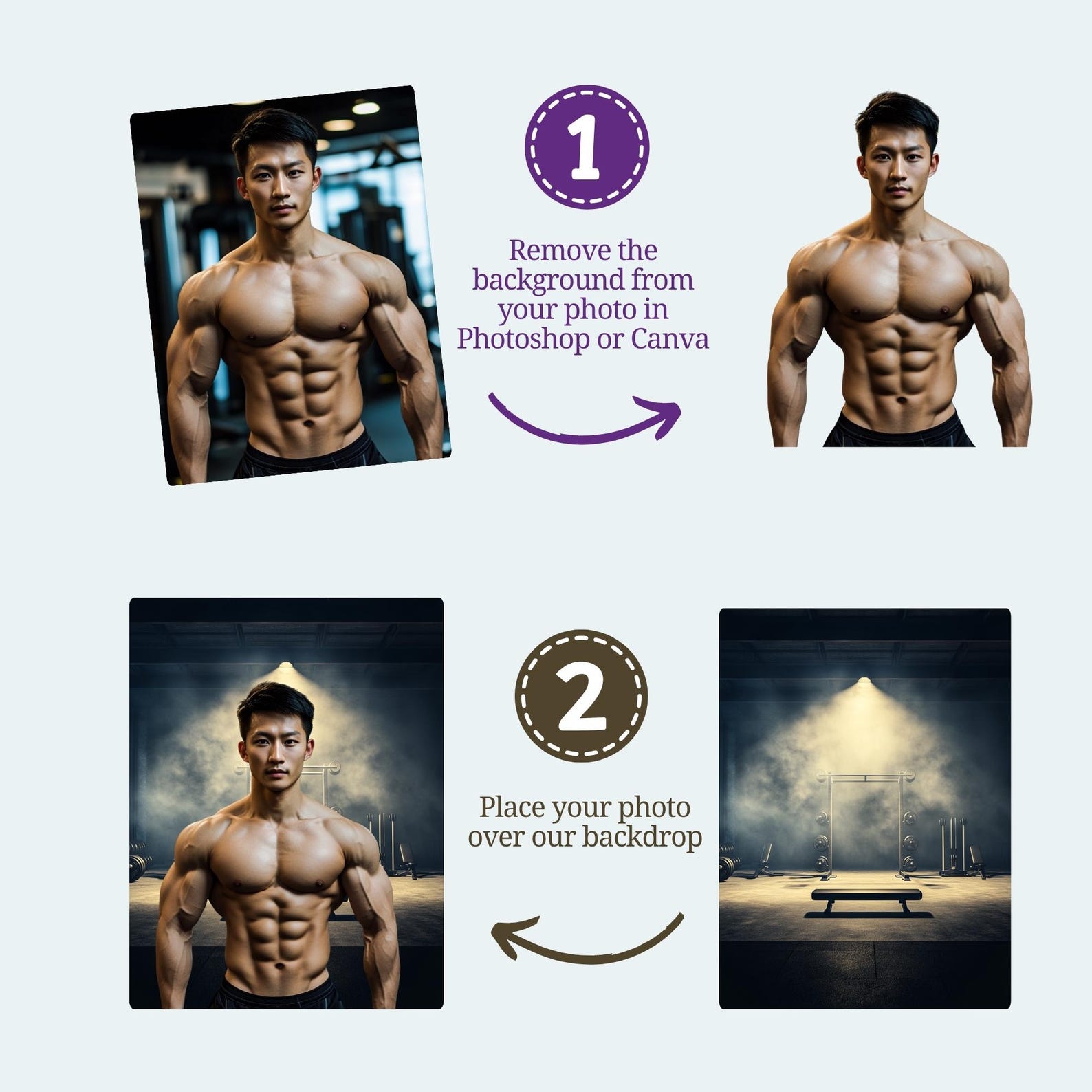 40 Gym Backdrop for Photoshoot, Fitness Photography Background, Workout ...