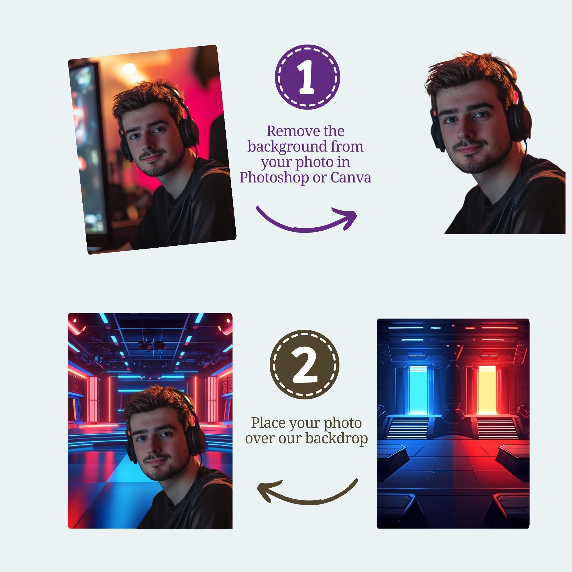 40 Esports Backdrop for Photoshoot, Gaming Tournament Decoration ...