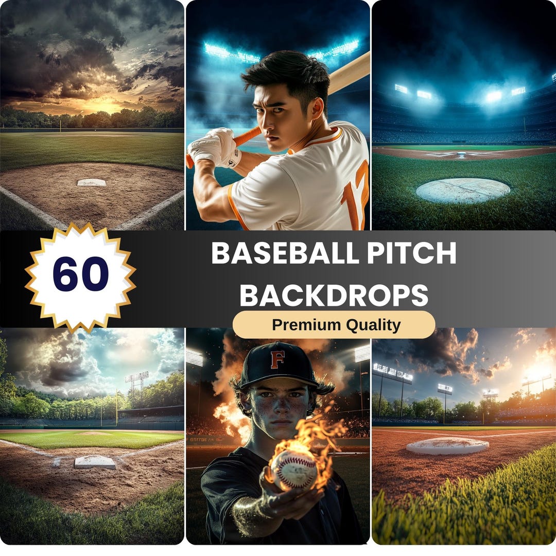 60 Baseball Pitch Backdrop for Photoshoot, Sports Photography ...