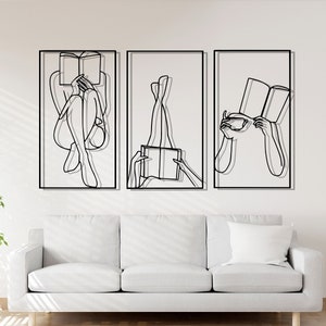 Woman Reading Line Art Book Line Art Print Reading Girl - Etsy