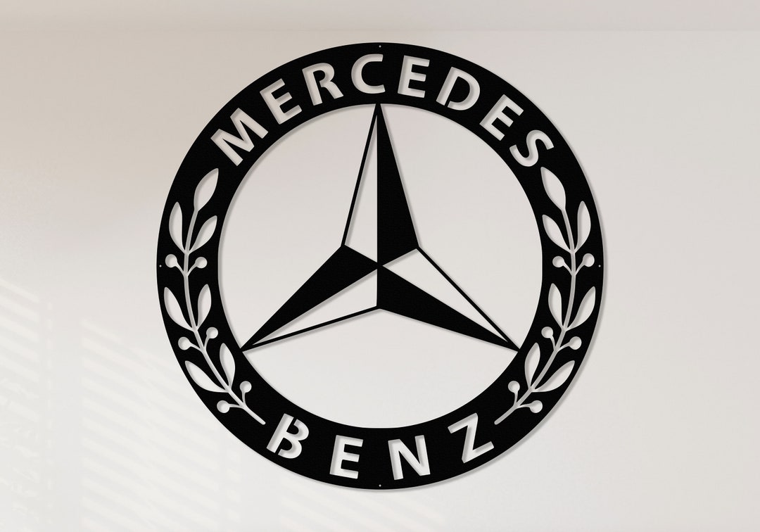 Mercedes-Benz Logo Metal Wall Art, Signo de Mercedez, Logotipo del ...