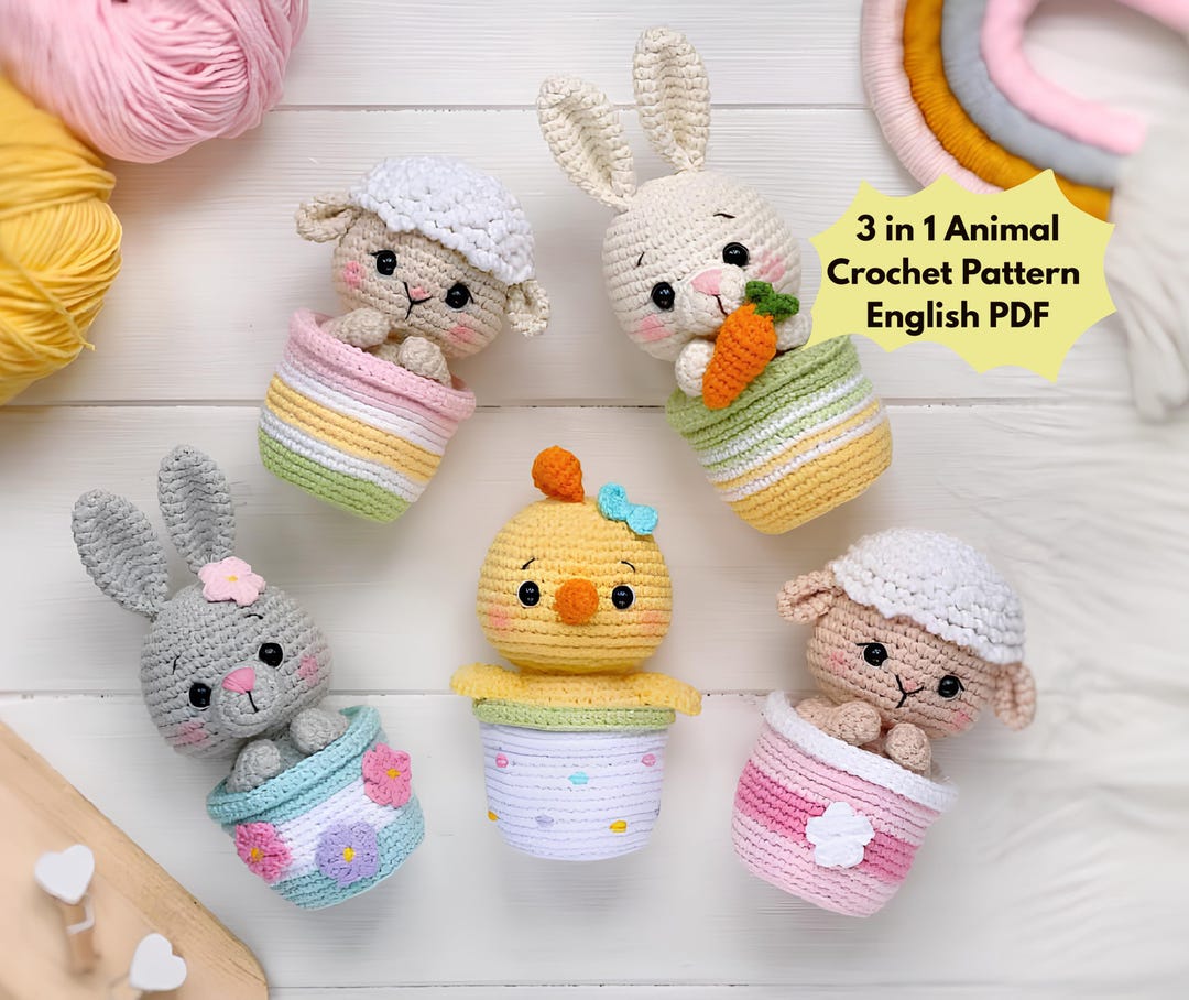 Easter Animals Crochet Pattern, Cute Crochete Animals Plushies ...