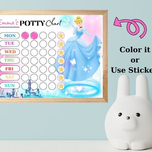 Cinderella Potty Training Chart: Princess Reward Tracker ( Printable ...