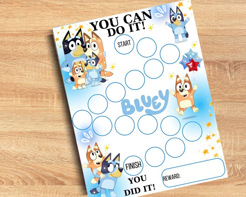 Bluey Reward Chart Kids Reward Chart Potty Training Chart Chore Chart ...