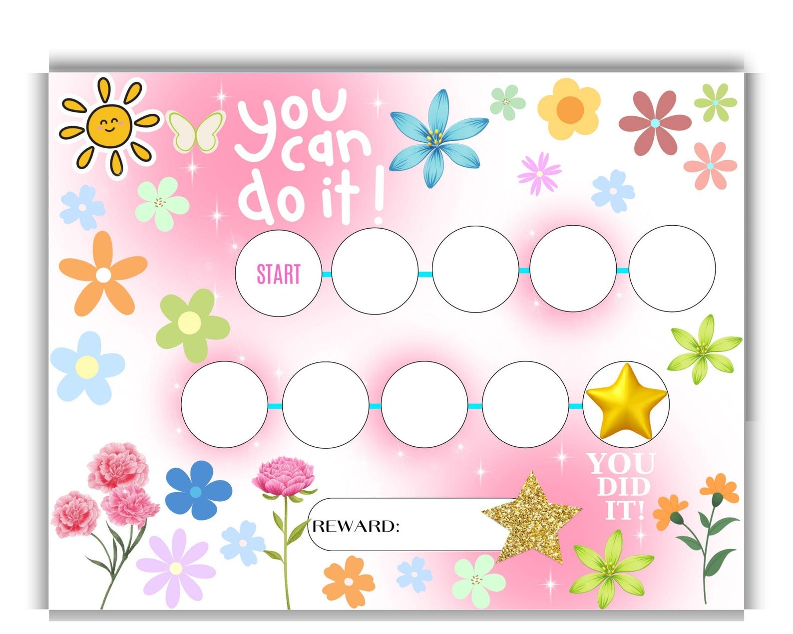 Flower Reward Chart for Kids - Butterfly Reward Chart - Toddler Reward ...