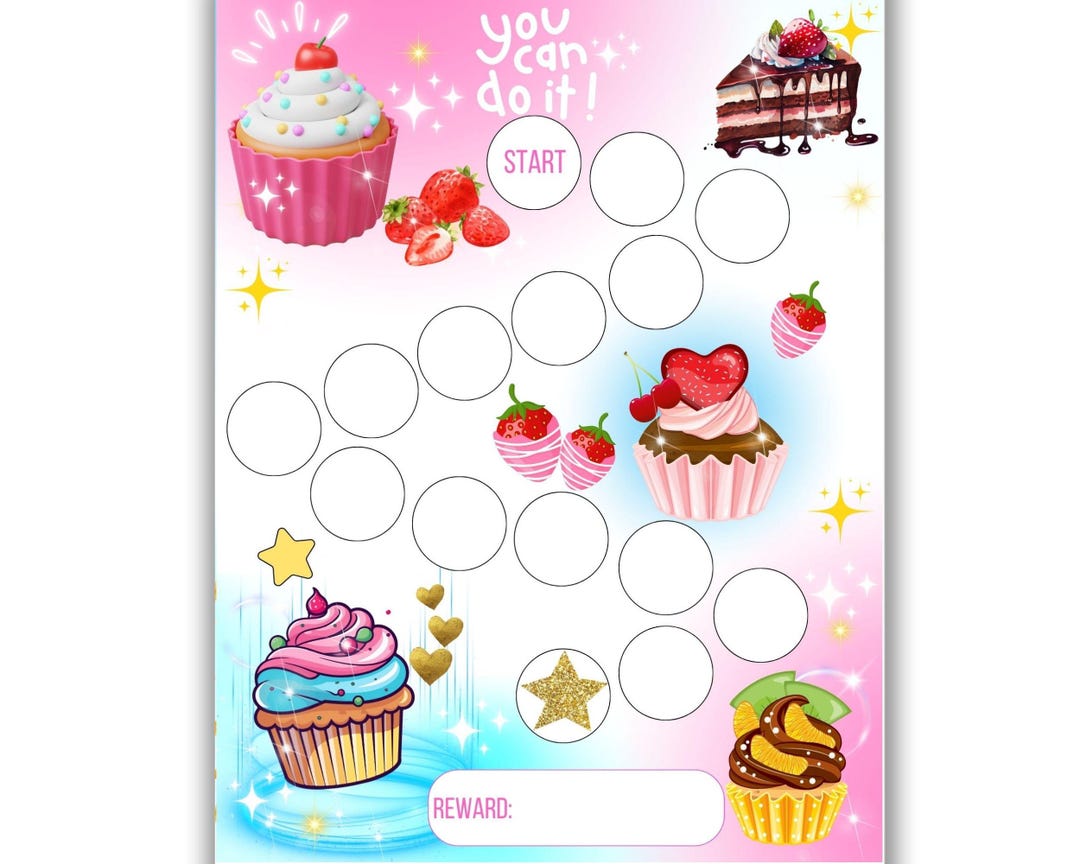 Printable Cupcake Reward Chart for Girls – Chore, Potty, Reading ...