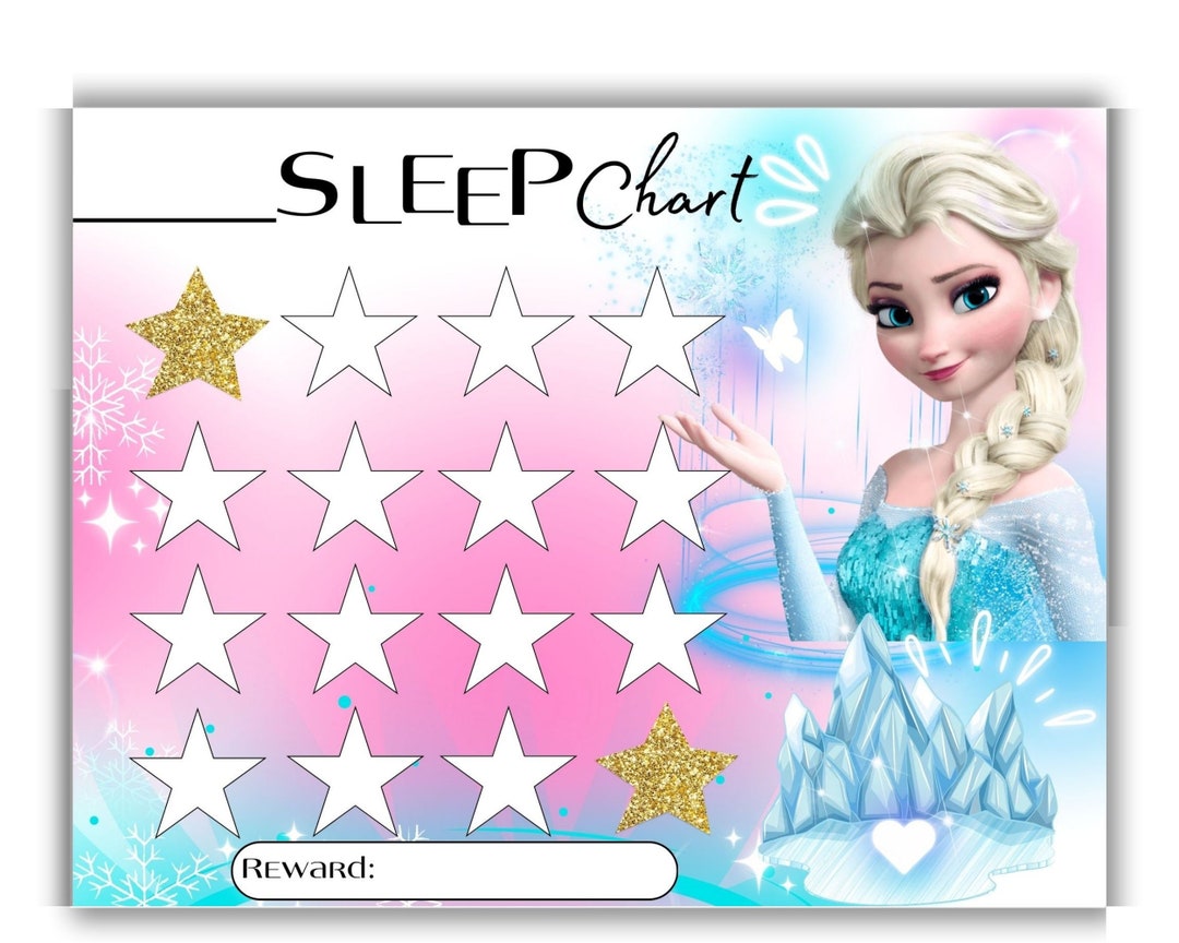 Elsa Sleeping Chart - Frozen Sleeping Chart Printable - Sleep Reward ...