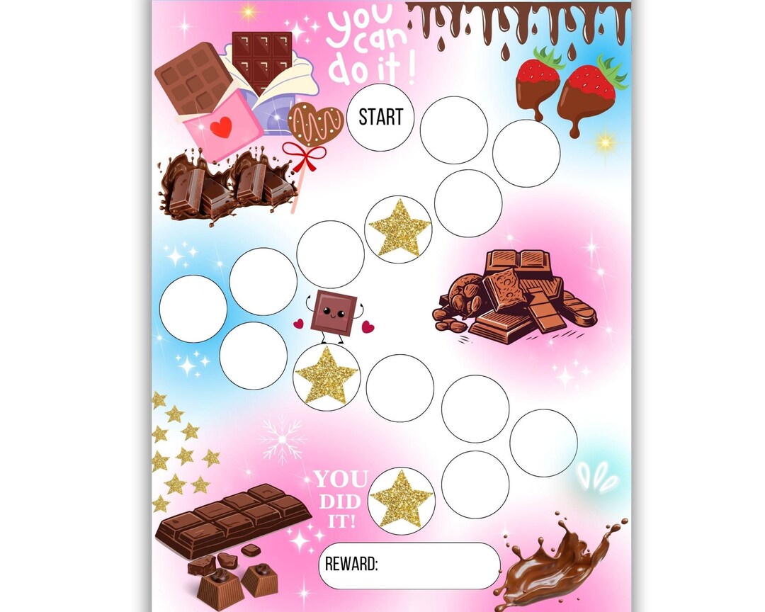 Chocolate Reward Chart - Candy Chore Chart for Kids - Printable Treat ...