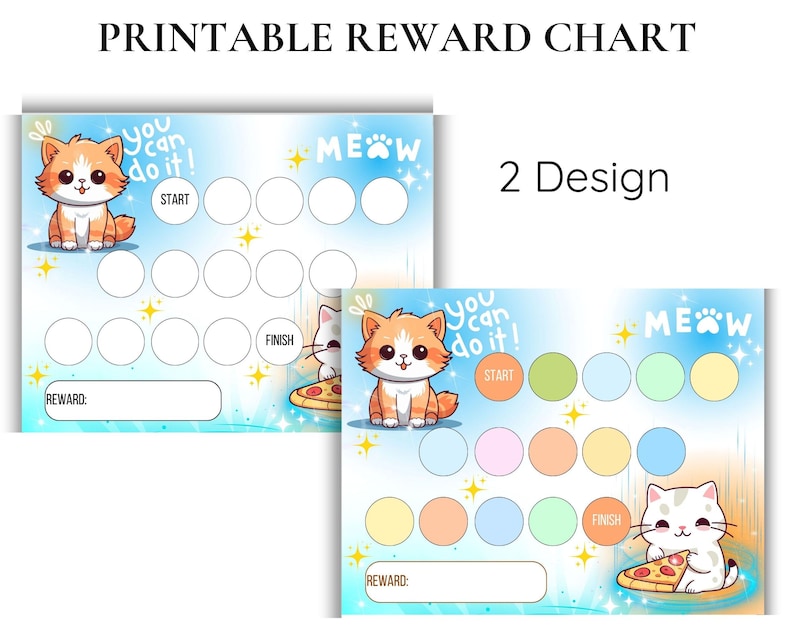 Cat Reward Chart – Printable Chore Chart for Kids | Toddler Behavior ...