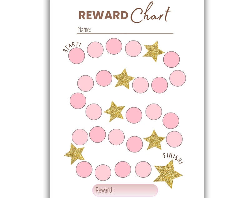 Printable Reward Chart - Reward Chart for Girls - Sticker Chart ...