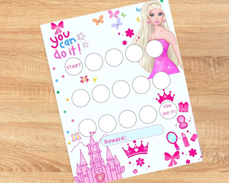 Princess Reward Chart for Kids – Printable Potty Training, Chore ...