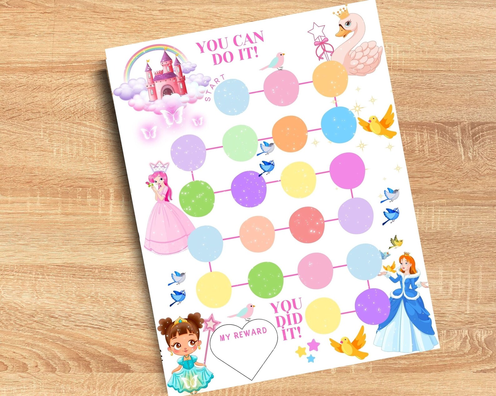 Girls Princess Reward Chart - Unicorn Reward Chart - Potty Training ...