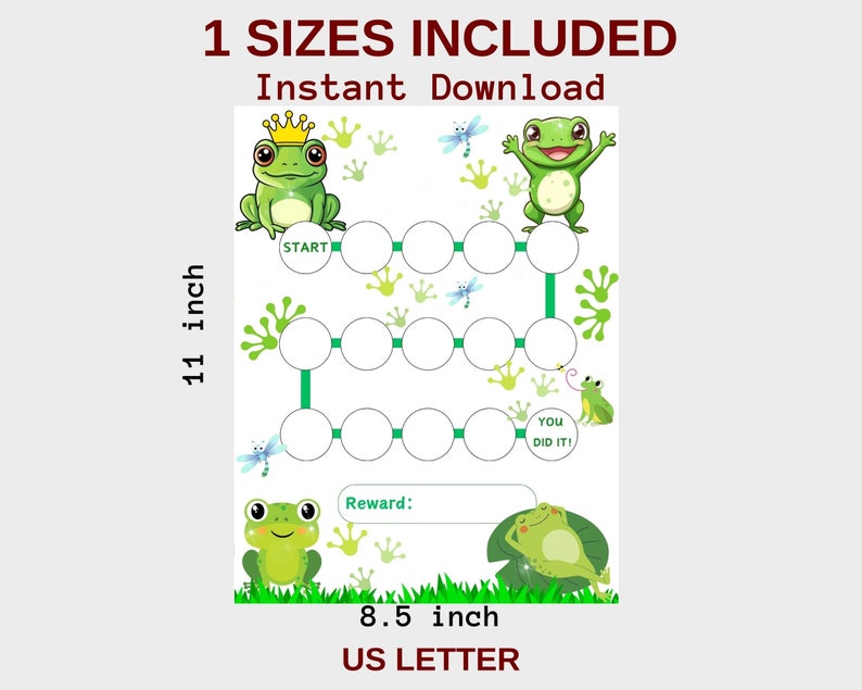 Frog Reward Charts Kids Reward Chart Behavior Chart Potty Training ...
