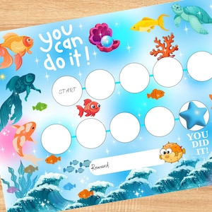 Ocean Reward Chart - Fish Sticker Reward Chart - Under the Sea Behavior ...