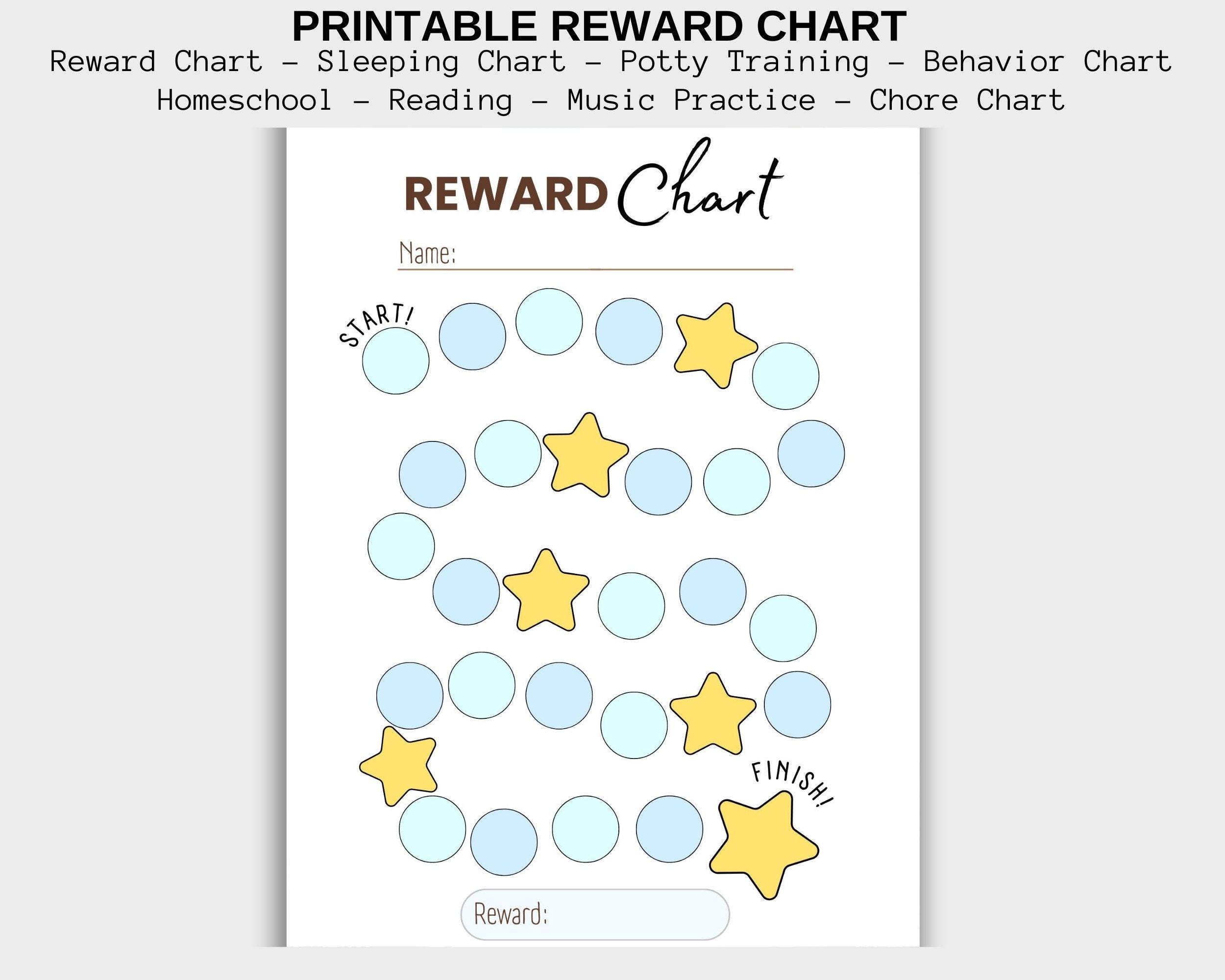 Printable Reward Charts for Kids: Chore, Potty Training, Reading (set ...
