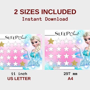 Elsa Sleeping Chart - Frozen Sleeping Chart Printable - Sleep Reward ...