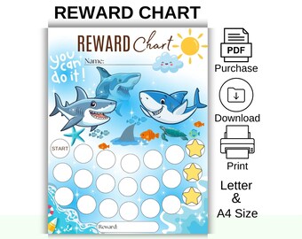 Shark Sticker Reward Chart - Etsy