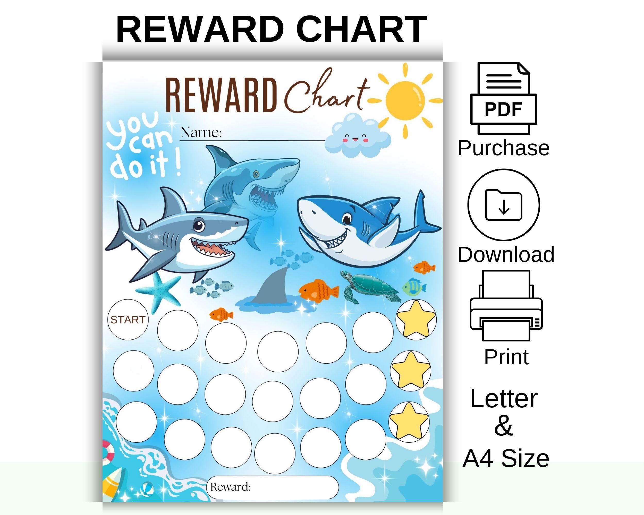 Printable Shark Reward Chart - Ocean Reward Chart - Under the Sea ...